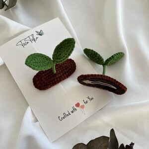 Toddler Hair Clips Handmade Crochet Snap Clip Set Botanical and ...