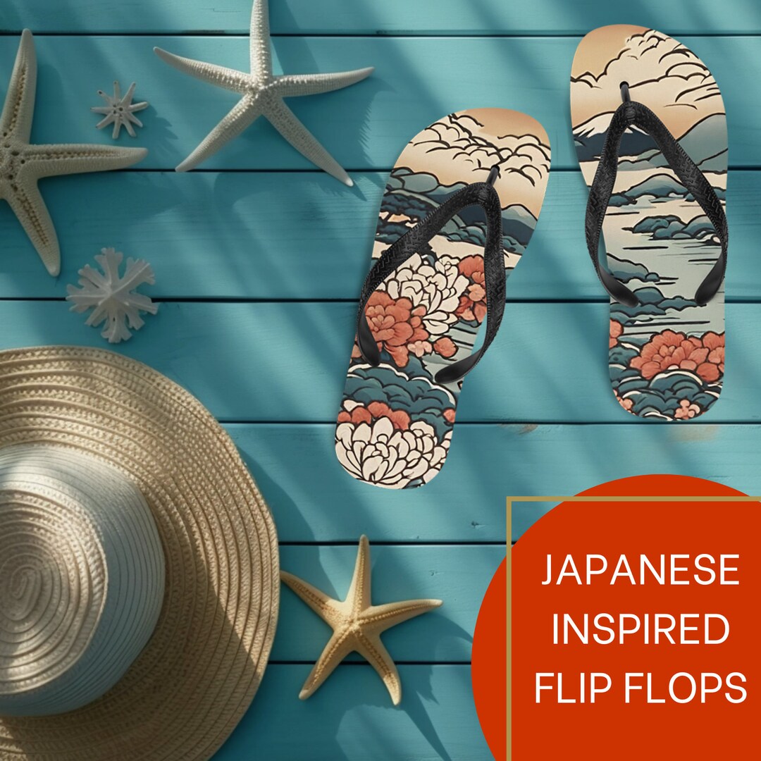 Japanese Inspired Flip Flops Beachwear Summer Beach Lover Gift Japan ...