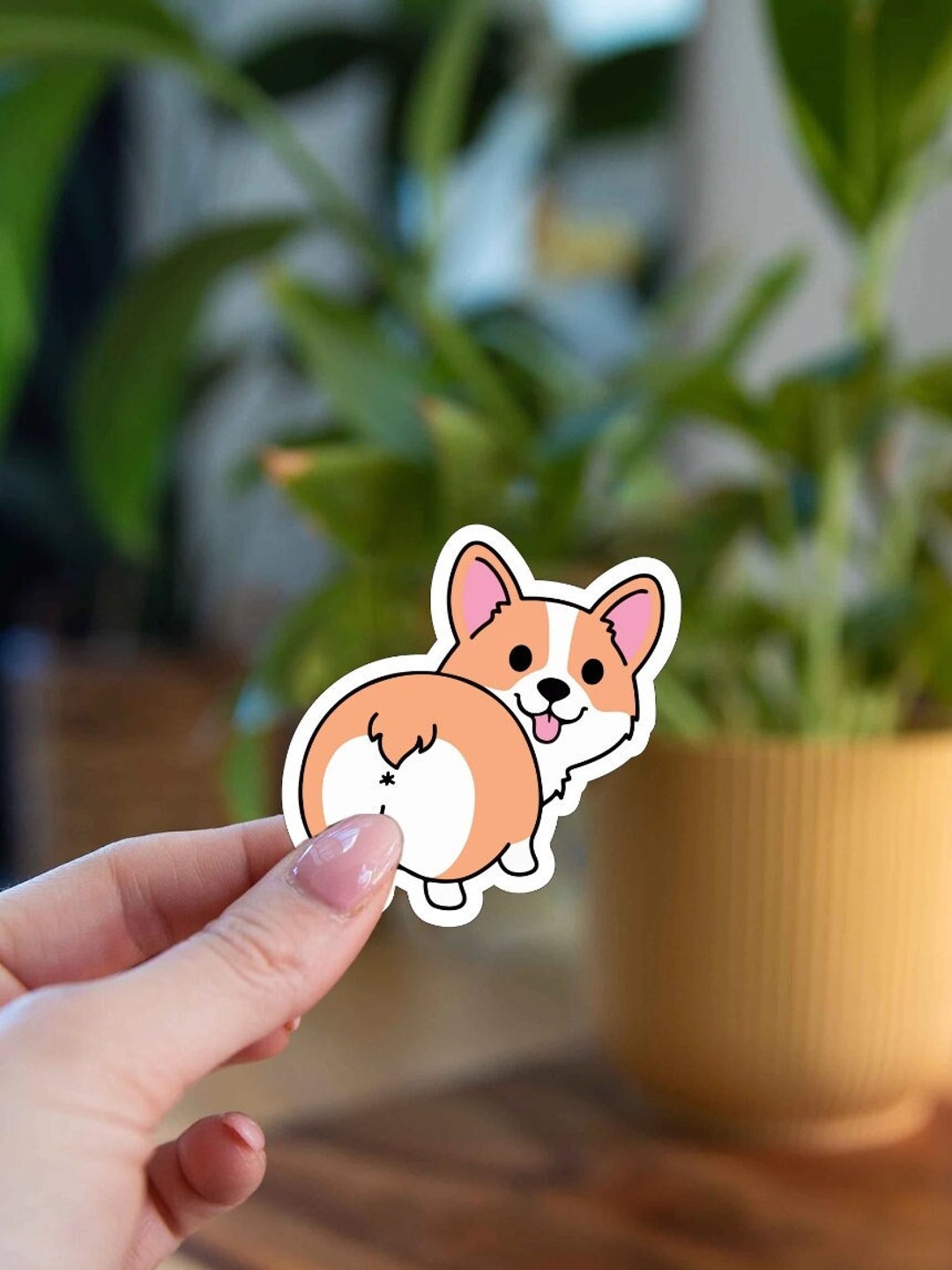 Corgis Loves Sticker, Kawaii Corgi Dog Laptop Stickers, Aesthetic ...
