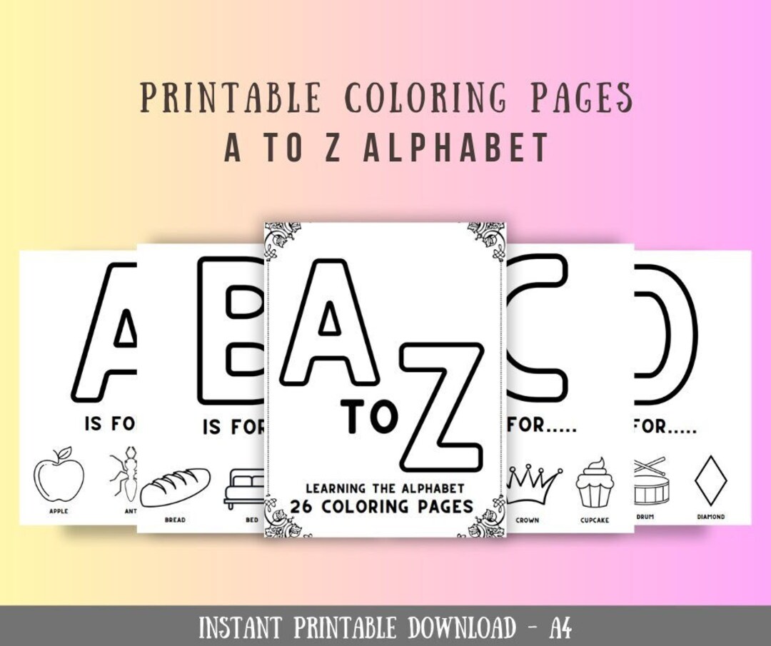 A to Z Learn the Alphabet Coloring in Sheets - Etsy Australia