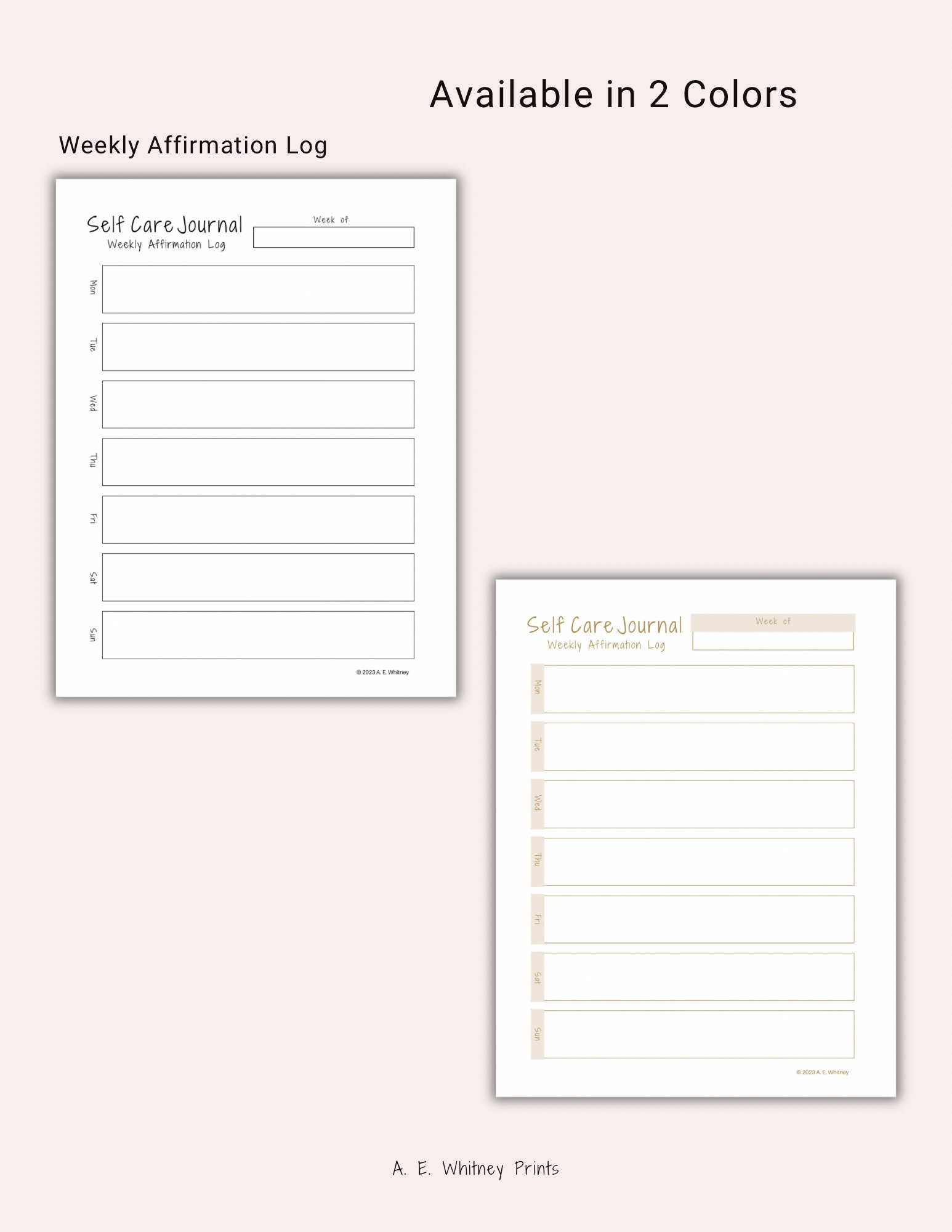 Weekly Affirmation Log Printable Daily Journal Page - Etsy