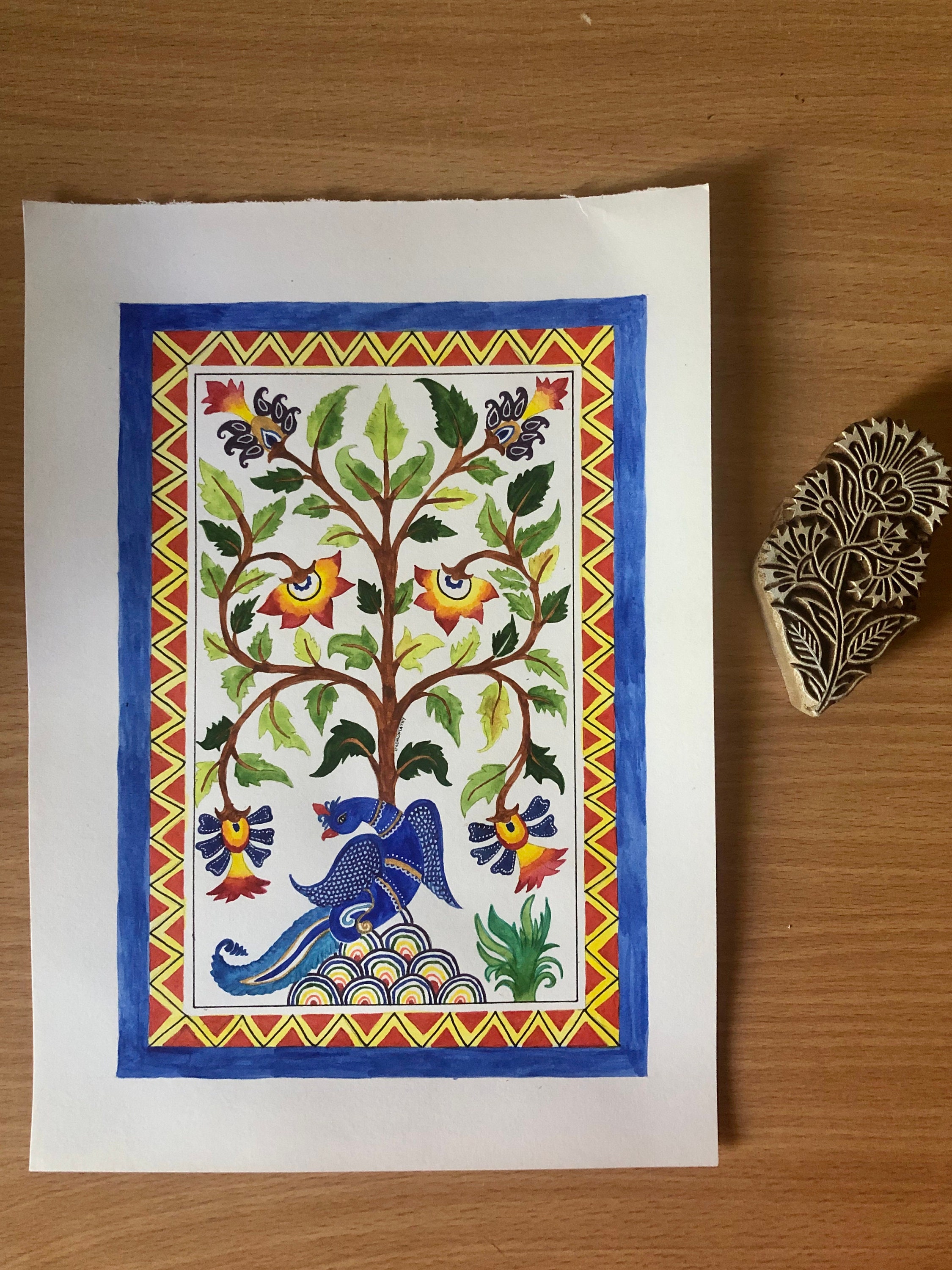 Madhubani Original Artwork- A4 - Etsy