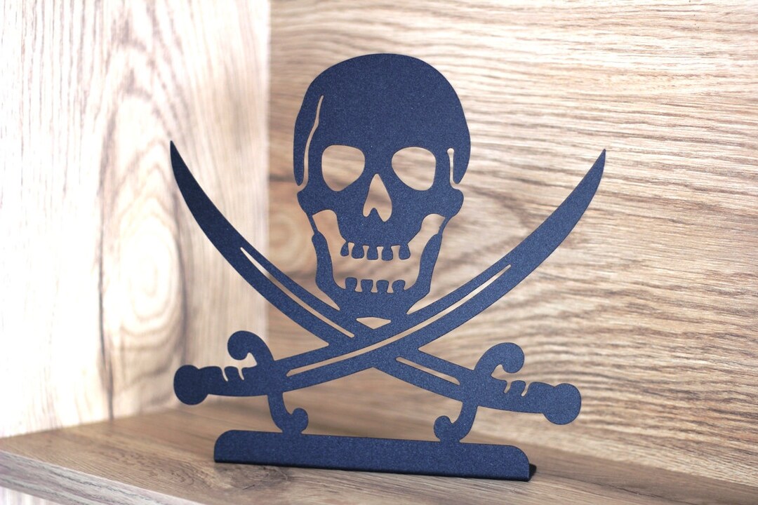 Skull Pirate Flag Symbol Metal Desktop Decorative Item - Etsy