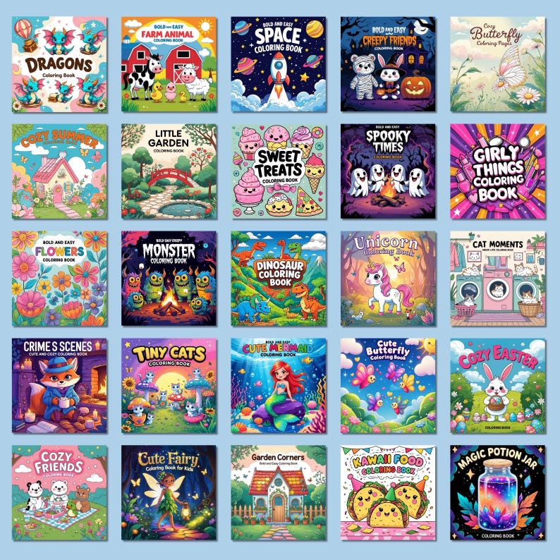 3000+ Coloring Pages Mega Bundle, Coloring Book Bundle, Girl Moments ...