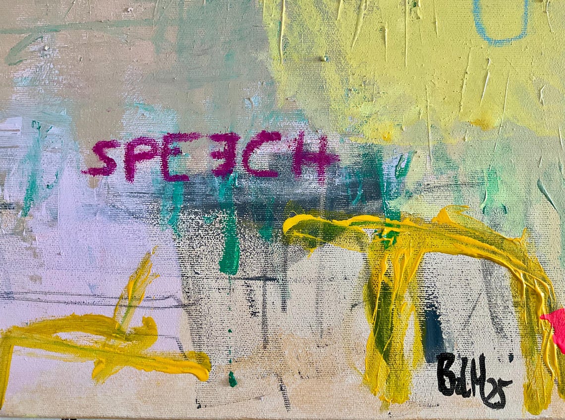 Modern Wall Art Abstract Home Decor. Title” Overwhelming Speech” - Etsy