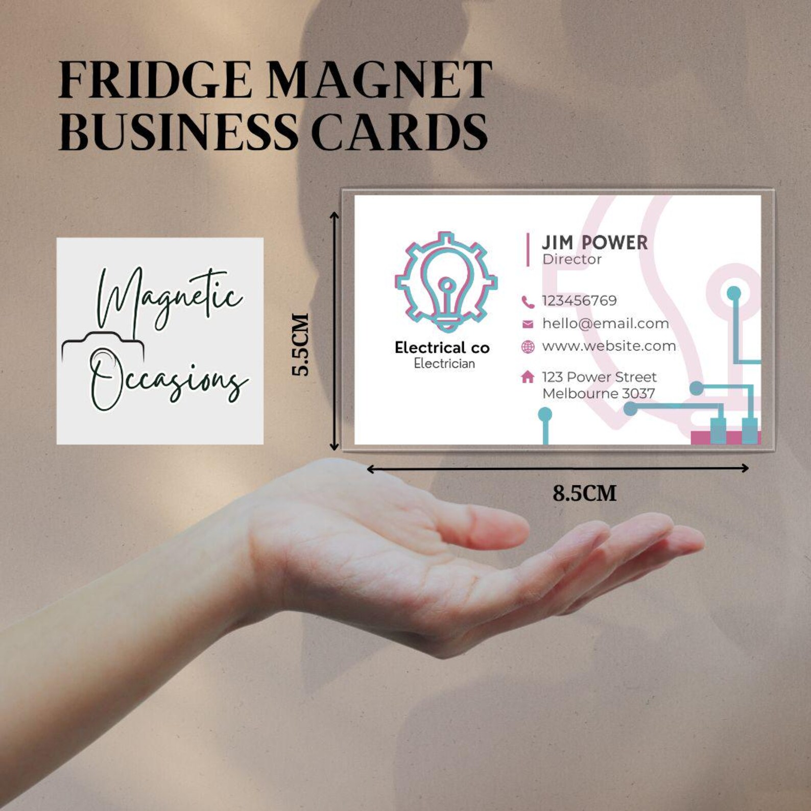 Photo Fridge Business Cards Magnets Keepsake Gifts Personalised Magnets ...