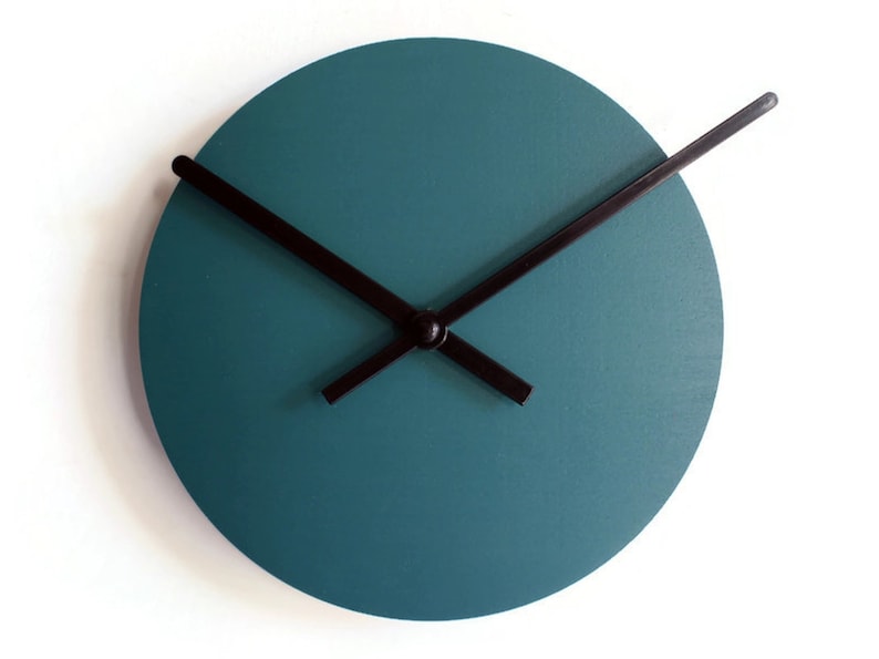 Stylish Small Round Clock and Petite Modern Timepiece Sleek Minimalist ...