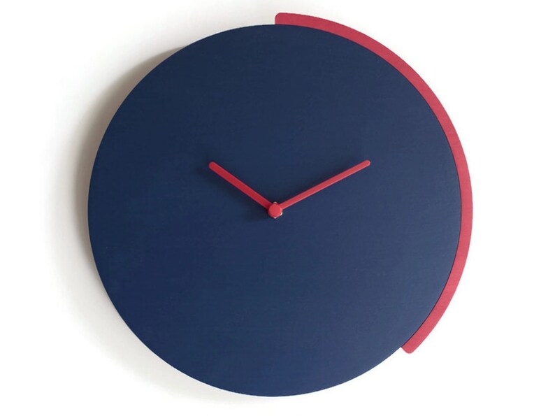 Laser Cut Wood Wall Clock Inspired by the Golden Angle in Teal Silent ...