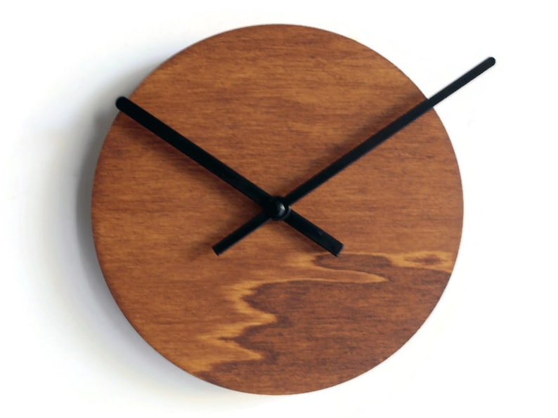 Stylish Small Round Clock and Petite Modern Timepiece Sleek Minimalist ...
