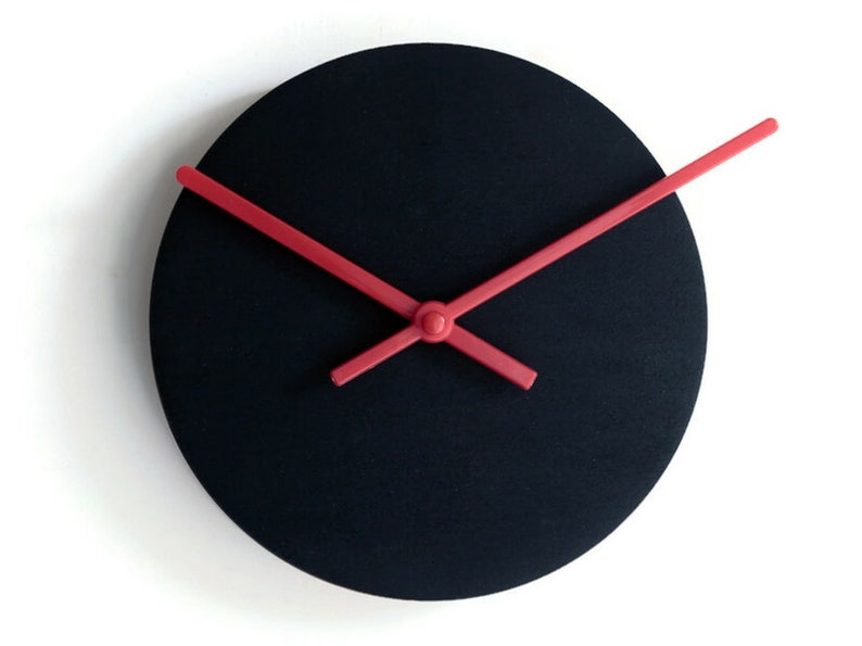 Stylish Small Round Clock and Petite Modern Timepiece Sleek Minimalist ...