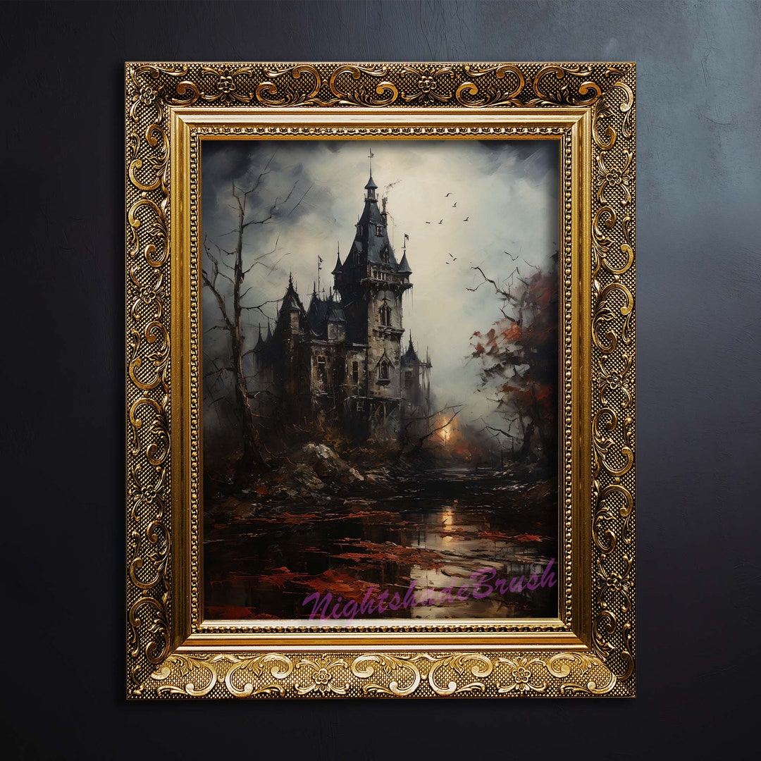 Gothic Castle Wall Art Print Gothic Home Decor Dark Art Occult Poster ...