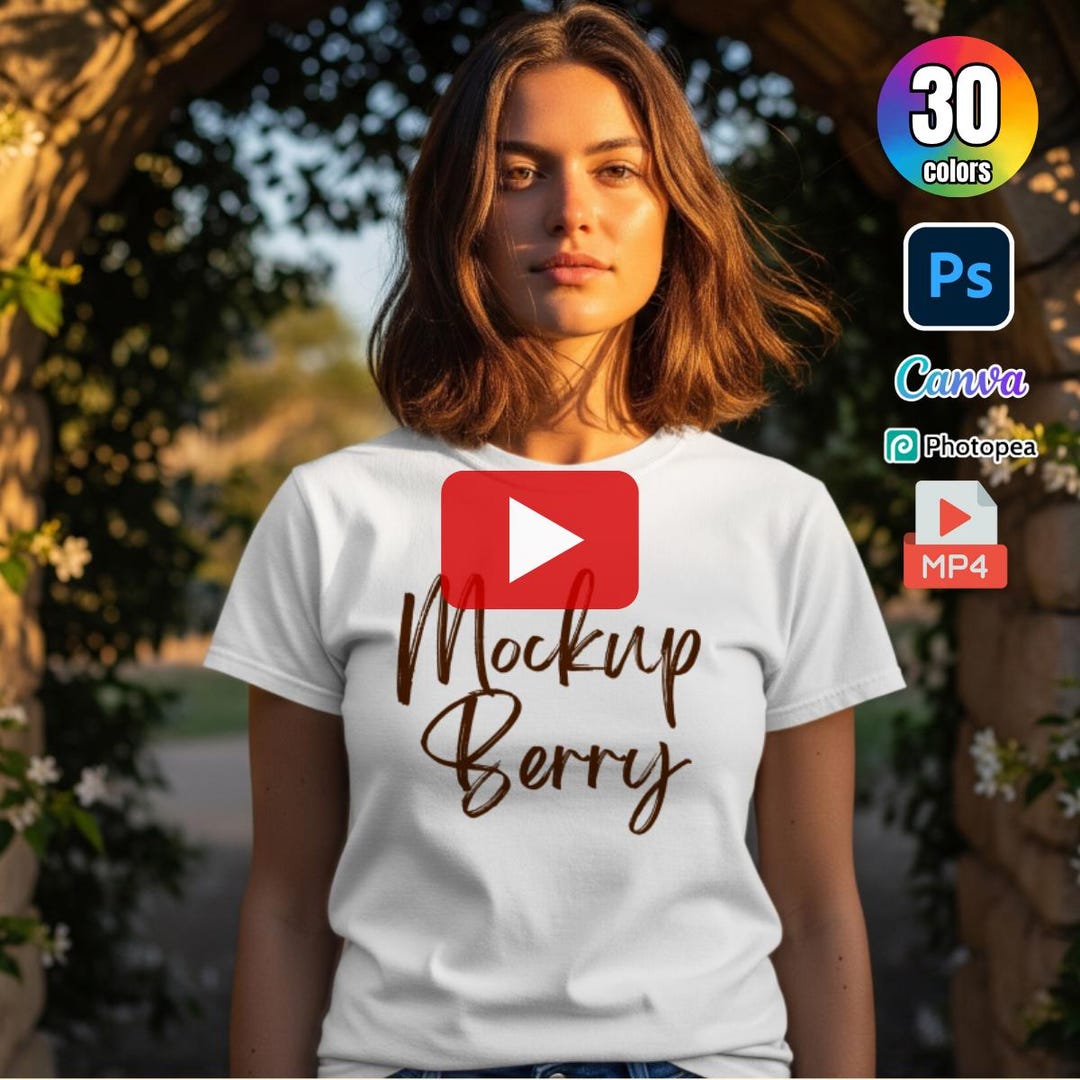 Animated Gildan 5000 Tshirt Mockup Bundle: MP4 Video, PSD, PNG, JPG ...