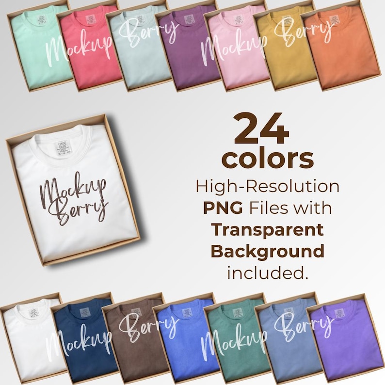 Comfort Colors 1717 T-shirt Mockup Bundle: Lifestyle Flat Lay (PSD, JPG ...