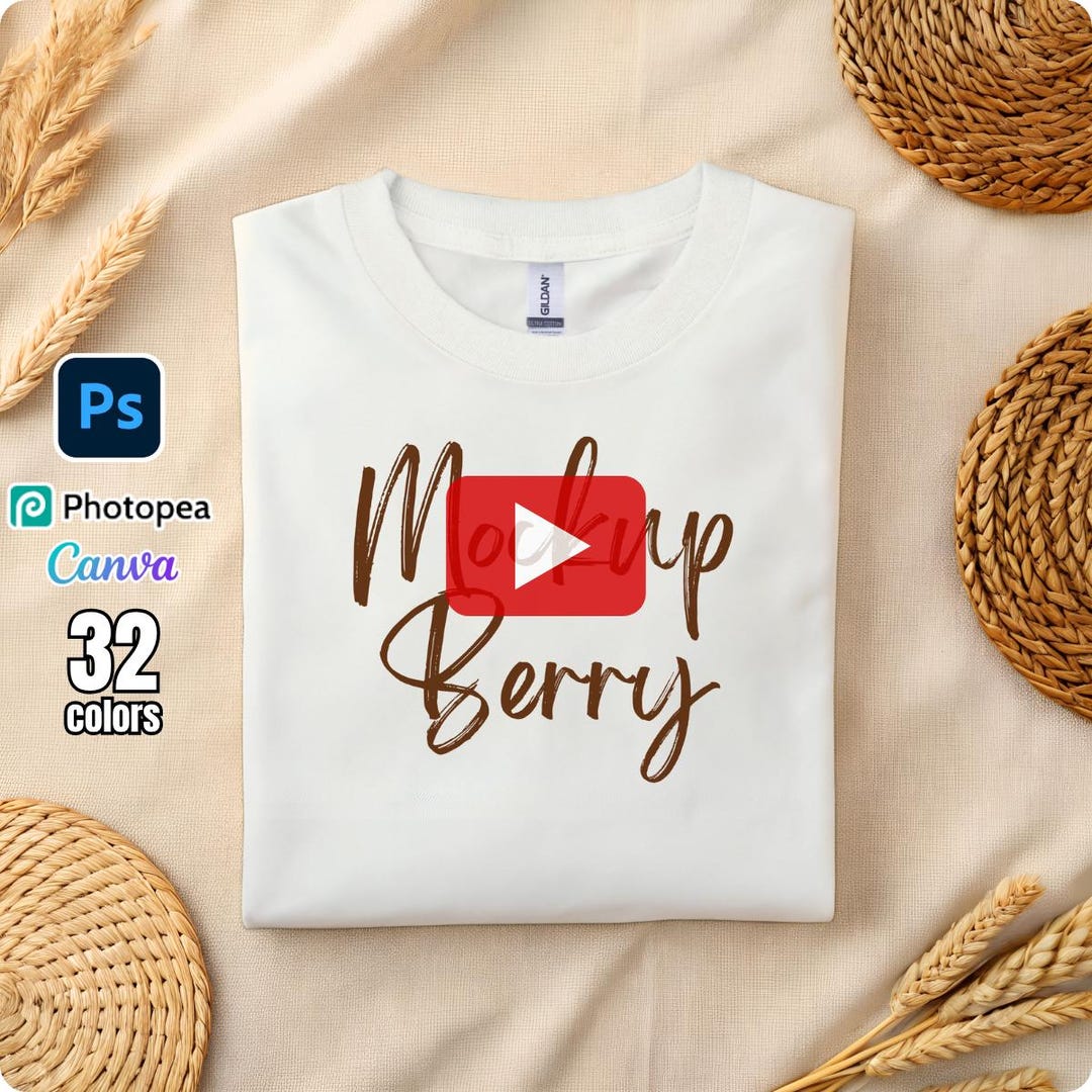 Animated Gildan 5000 T-shirt Mockup Bundle: 32 Colors, MP4 PSD PNG ...