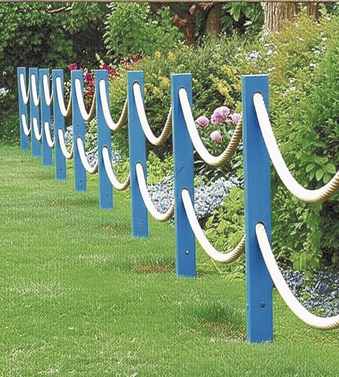 Customizable Garden Fence, Wood and Rope Garden Fence, Farm House Rope ...