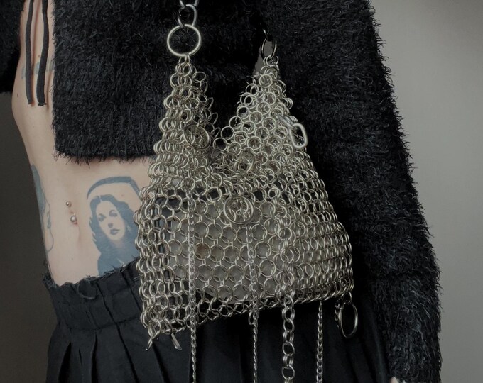 1910s French Vintage Fine Chainmail Purse. Very Special as It Has 2 ...