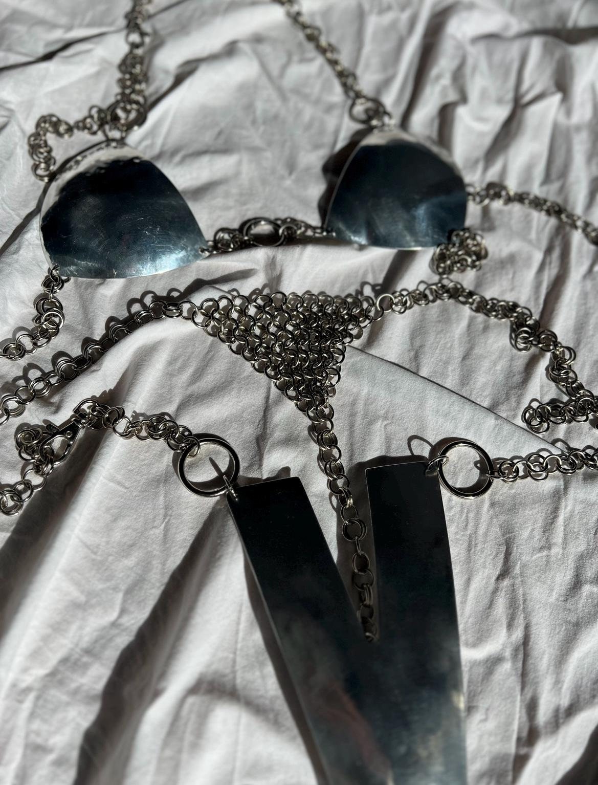 Chainmail Metal Bikini Set - Etsy