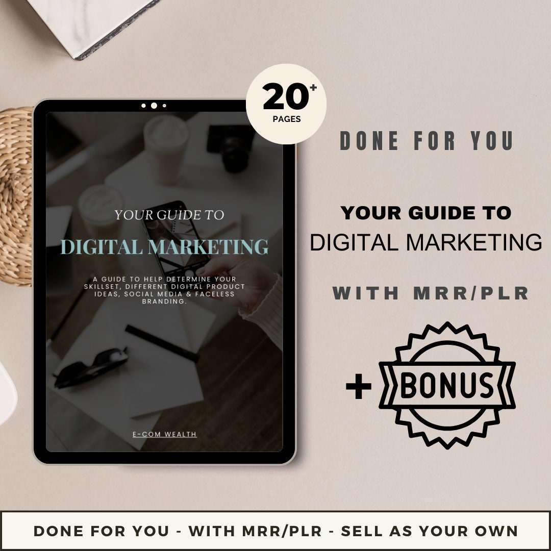 Your Guide to Digital Marketing 20 Pages and Canva Crash Course 20 Pages With MRR/PLR. DFY ...