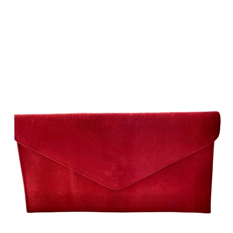 Red Leather Clutch - Etsy