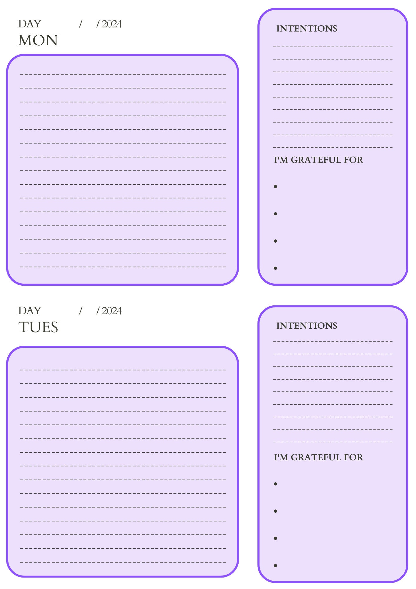 2024 Weekly Planner, Printable PDF Planner, Minimal Planner Digital ...
