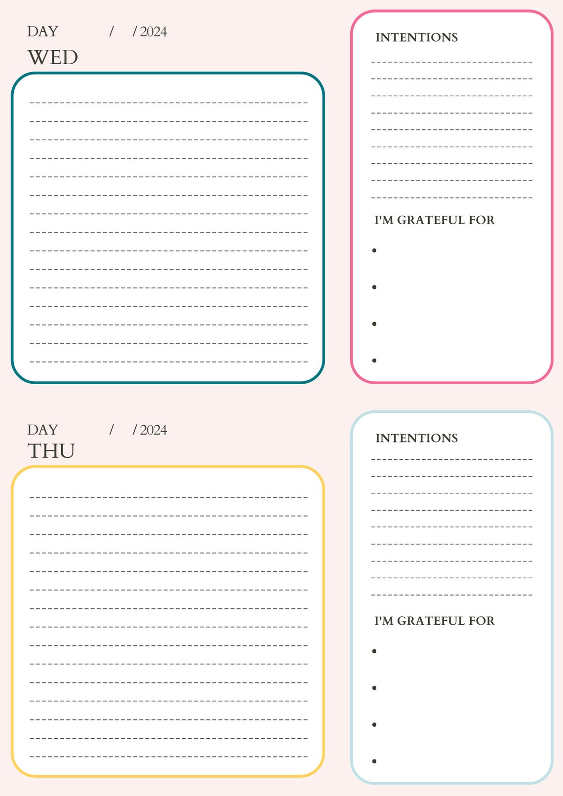 2024 Weekly Planner, Printable PDF Planner, Minimal Planner Digital ...