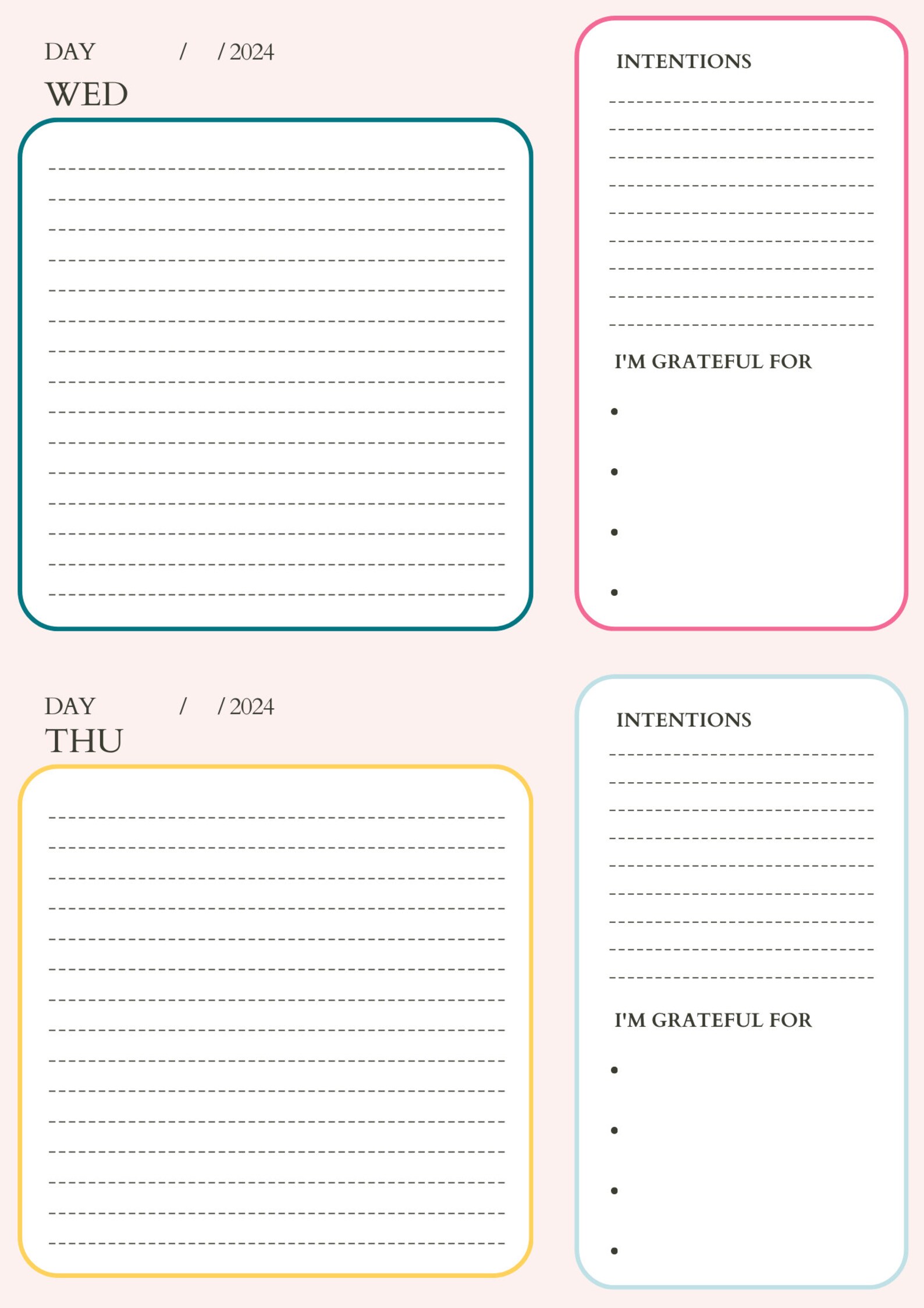 2024 Weekly Planner, Printable PDF Planner, Minimal Planner Digital ...