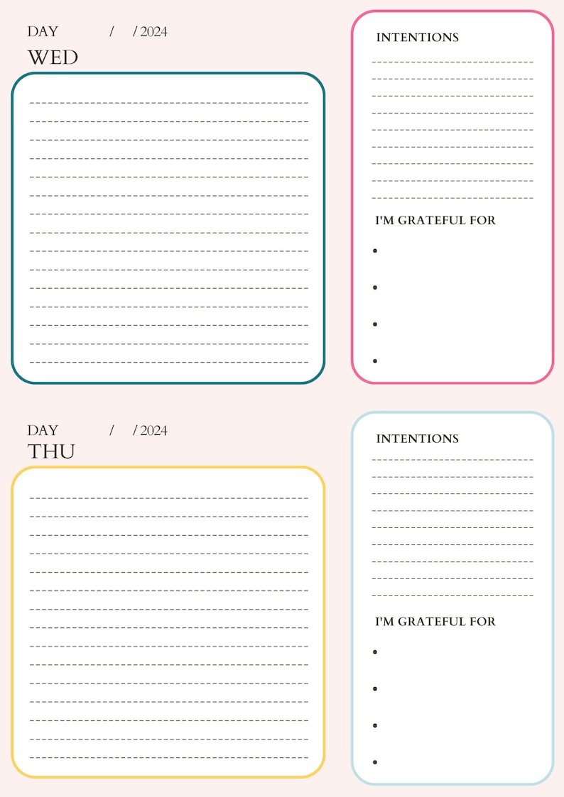 2024 Weekly Planner, Printable PDF Planner, Minimal Planner Digital ...