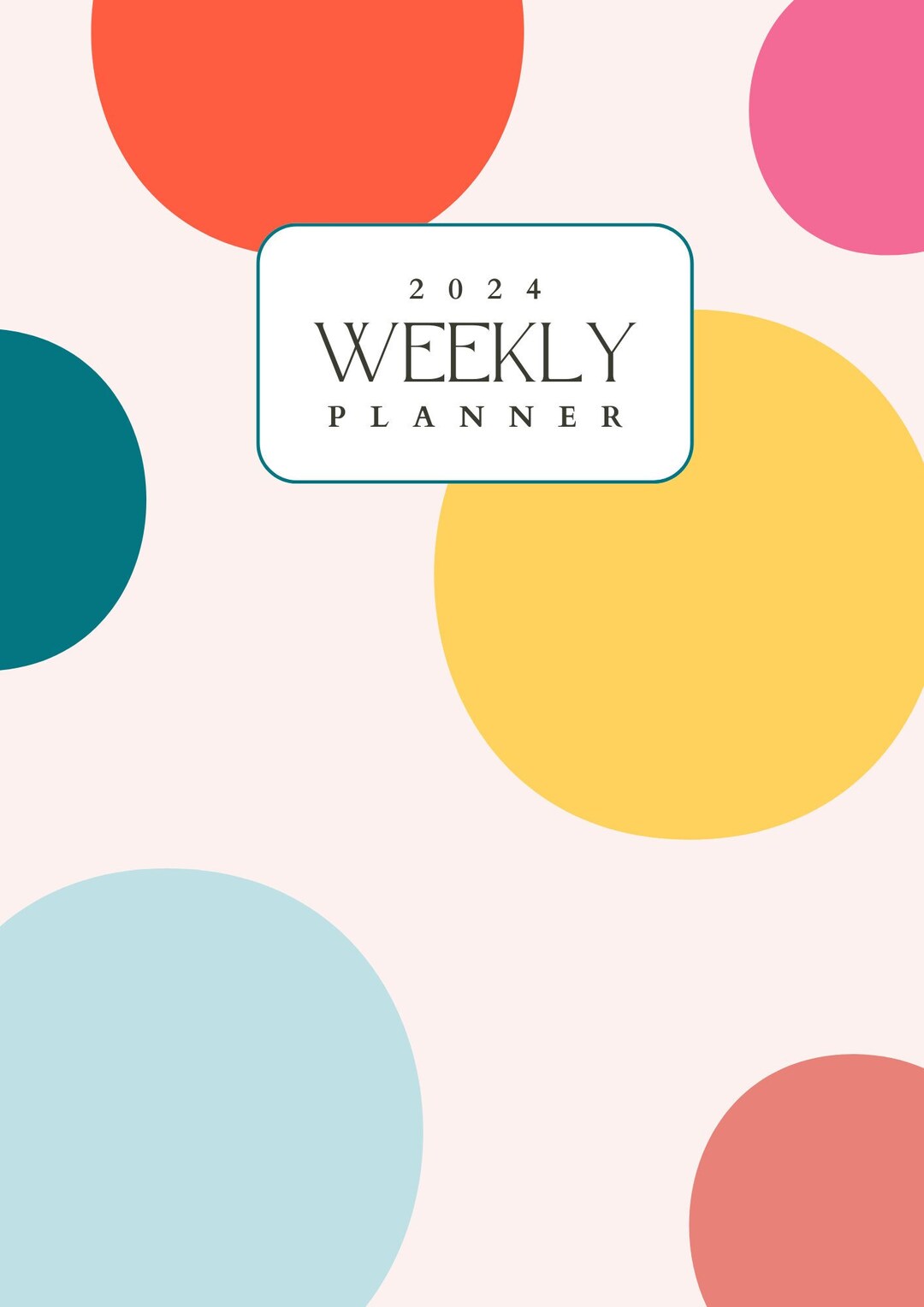 2024 Weekly Planner, Printable PDF Planner, Minimal Planner Digital ...