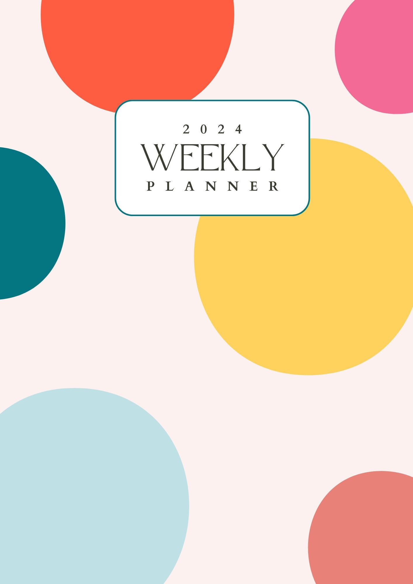 2024 Weekly Planner, Printable PDF Planner, Minimal Planner Digital ...