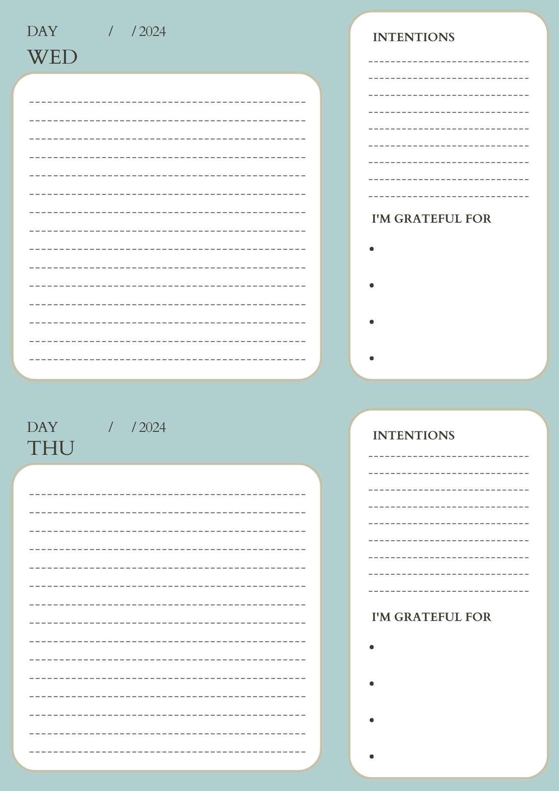 2024 Weekly Planner, Printable PDF Planner, Minimal Planner Digital ...