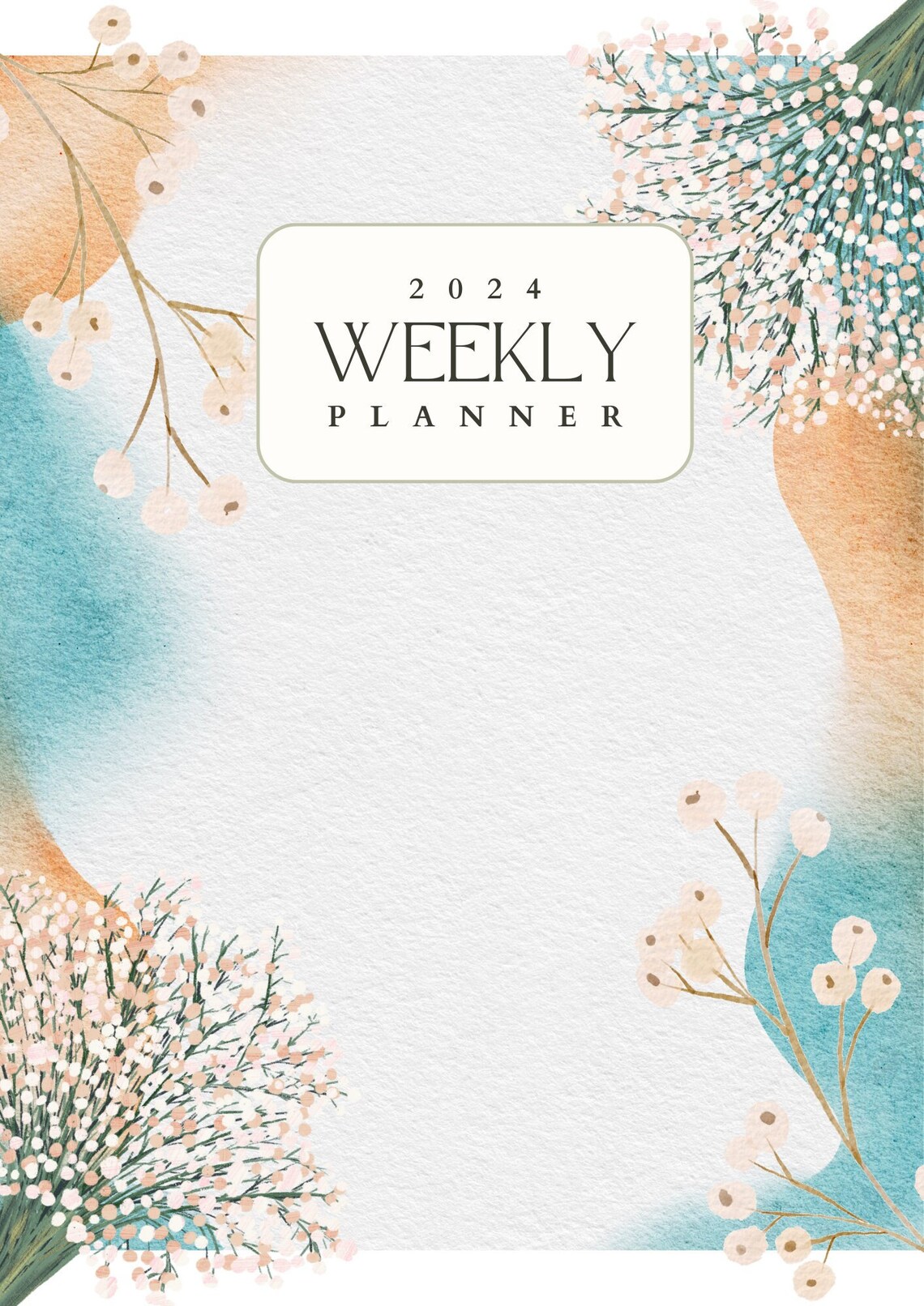 2024 Weekly Planner, Printable PDF Planner, Minimal Planner Digital ...