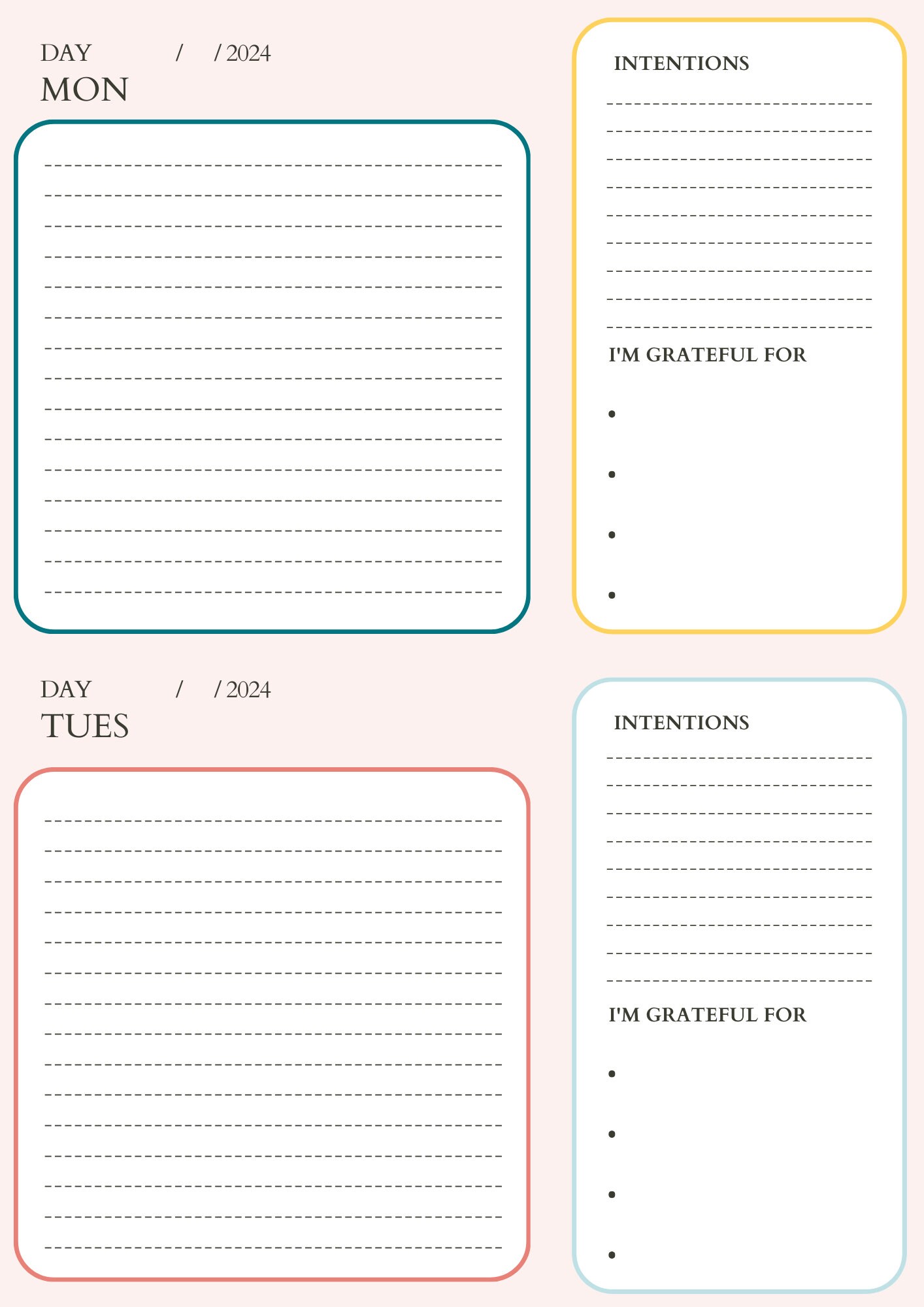 2024 Weekly Planner, Printable PDF Planner, Minimal Planner Digital ...