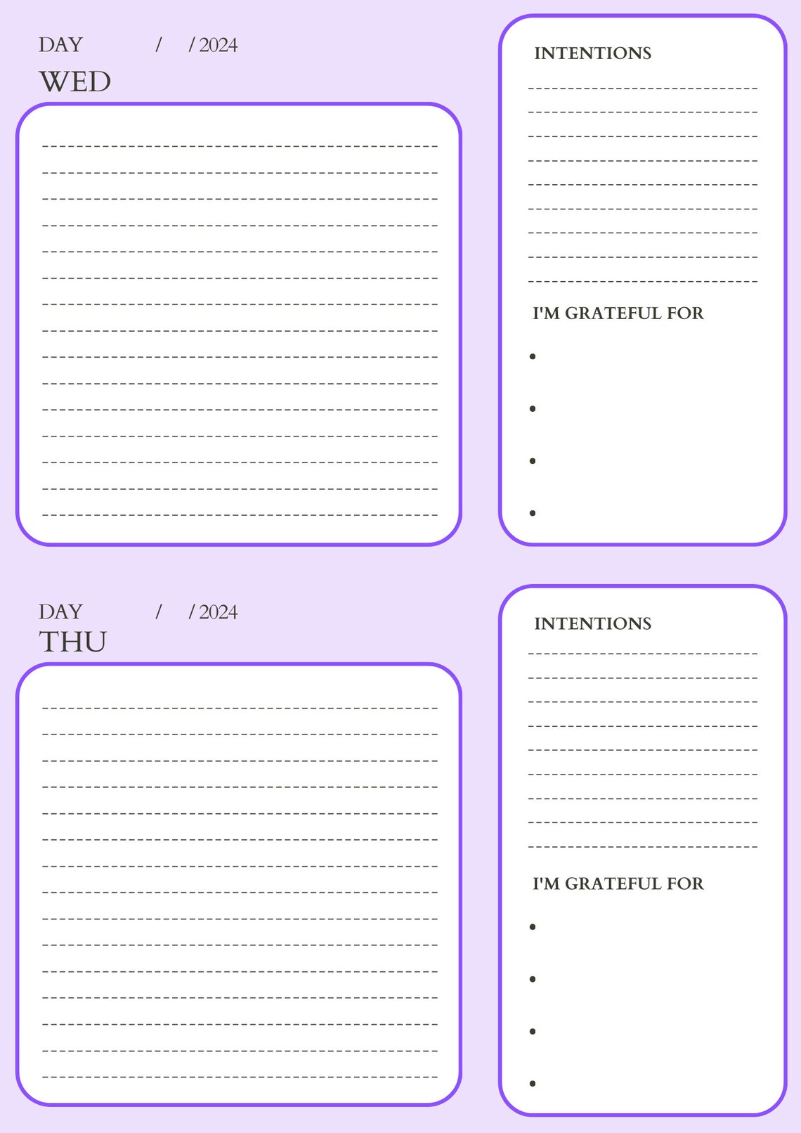 2024 Weekly Planner, Printable PDF Planner, Minimal Planner Digital ...