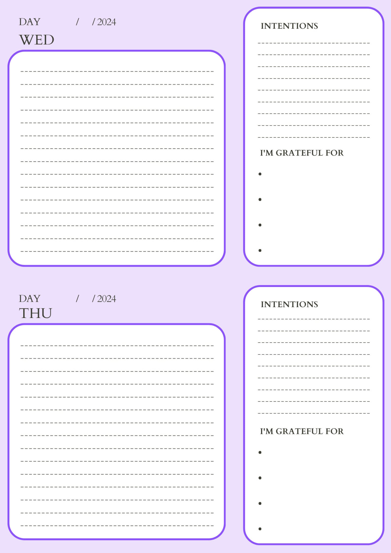 2024 Weekly Planner, Printable PDF Planner, Minimal Planner Digital ...