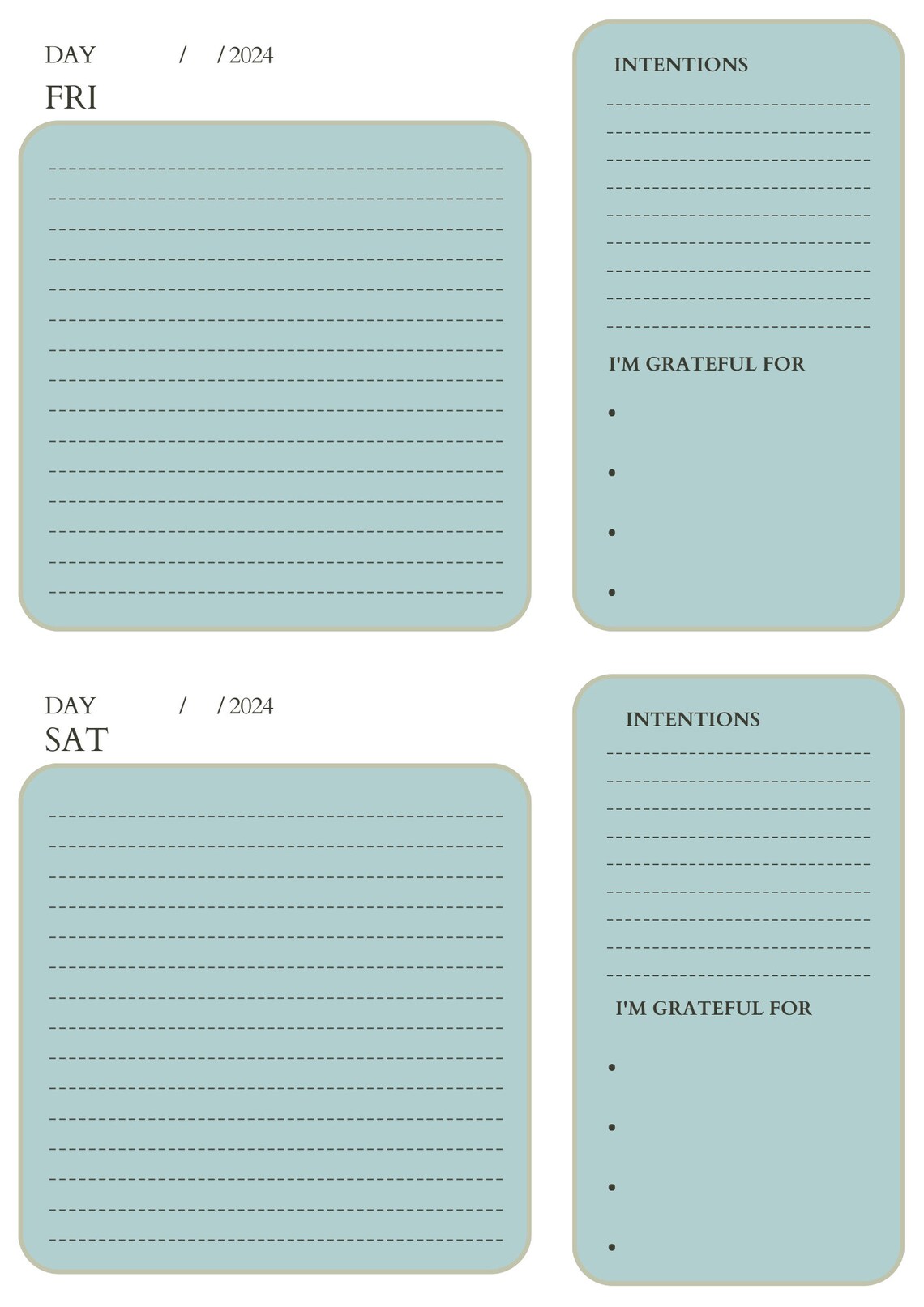 2024 Weekly Planner, Printable PDF Planner, Minimal Planner Digital ...