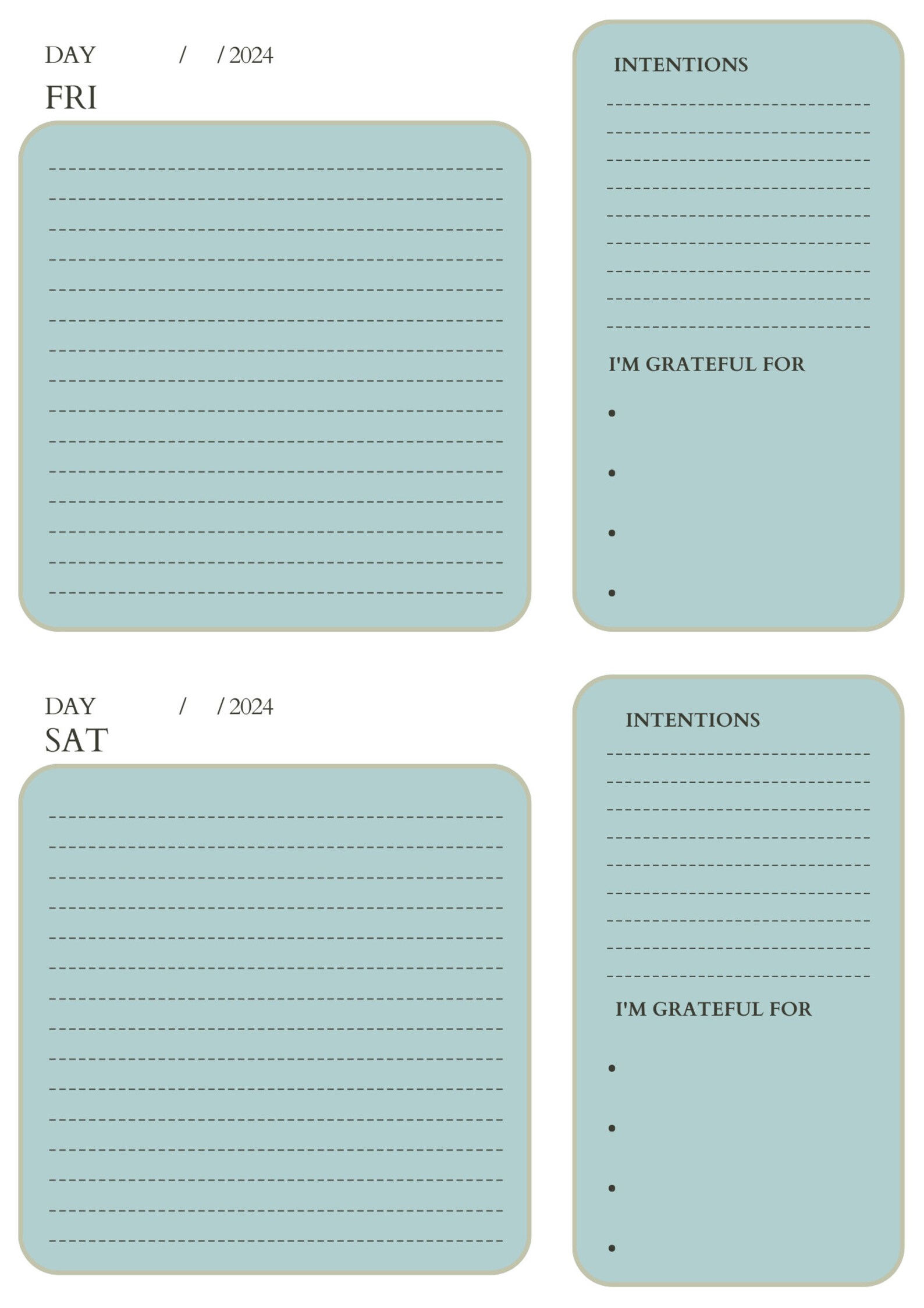 2024 Weekly Planner, Printable PDF Planner, Minimal Planner Digital ...