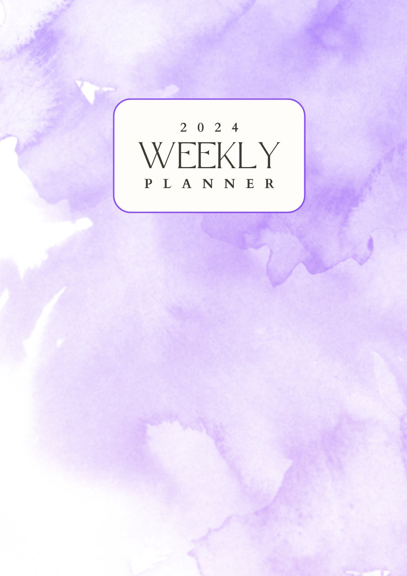 2024 Weekly Planner, Printable PDF Planner, Minimal Planner Digital ...