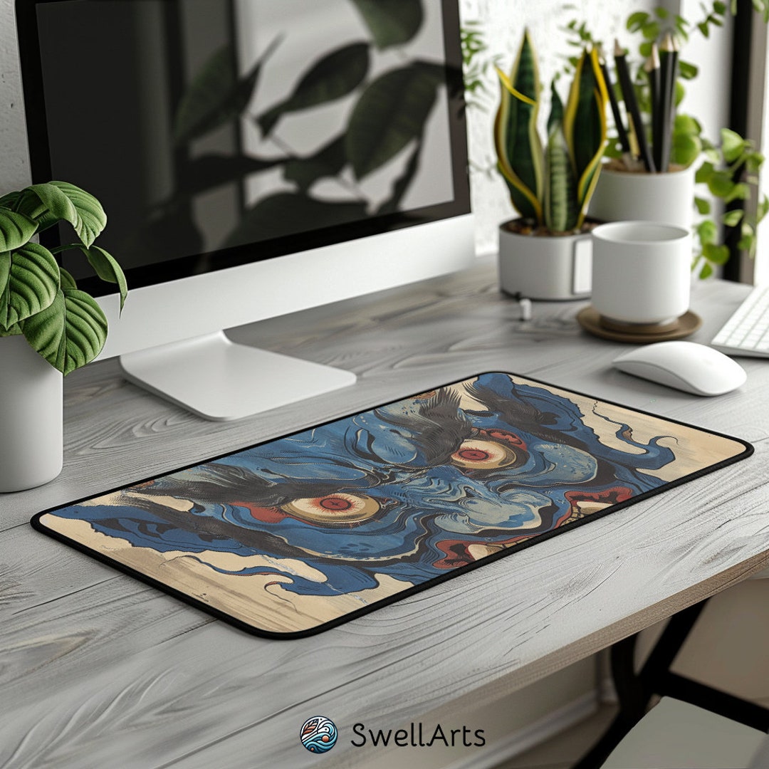 Japanese Style Oni Desk Mat, Anime for Women Men Office Accessories ...