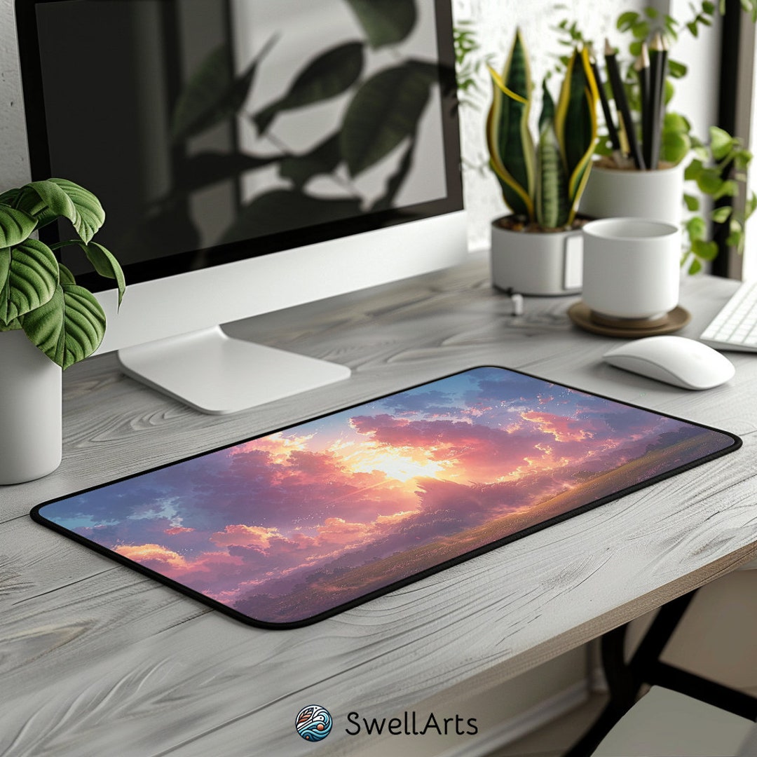 Fantasy City Desk Mat in Anime Style for Women and Men Ideal for Gifts ...