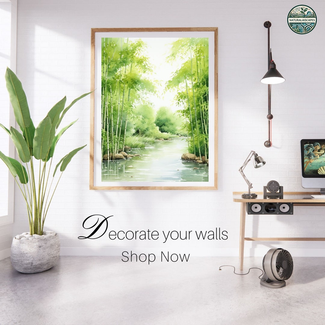 Luminous Bamboo Passage. Printable Wall Art. Digital Art. - Etsy