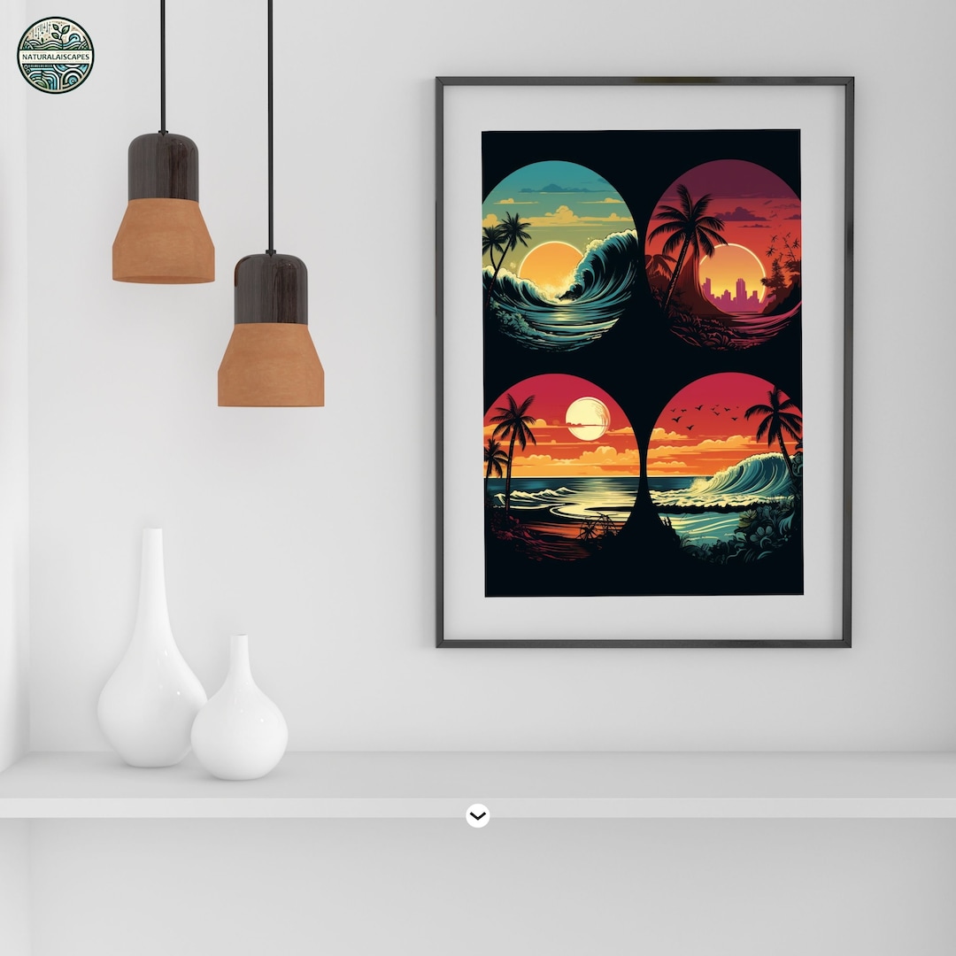Beach Vignette Series | Digital Download | Printable Poster | - Etsy