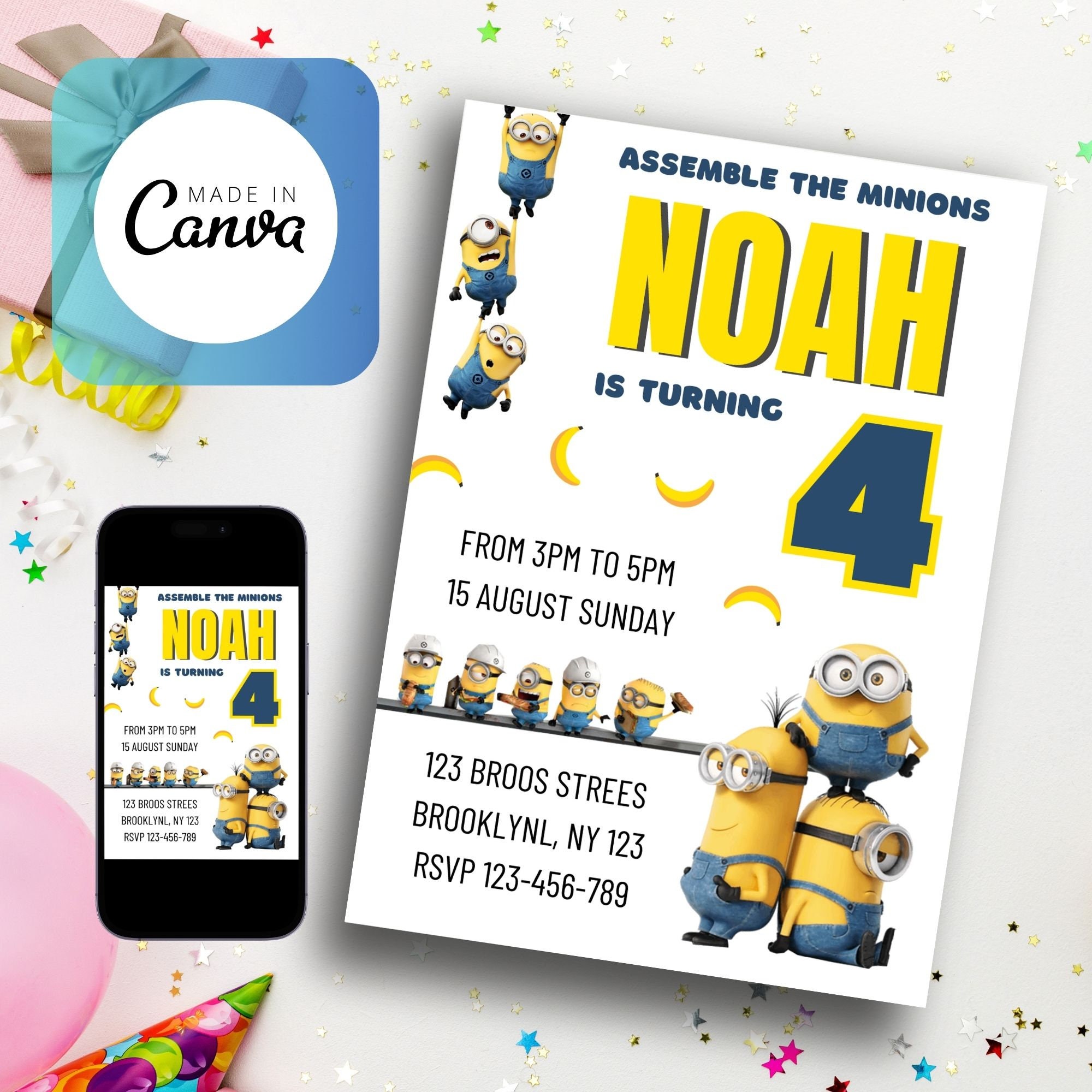 Minions Birthday Invitation, Minions Theme, Digital Minions Birthday ...