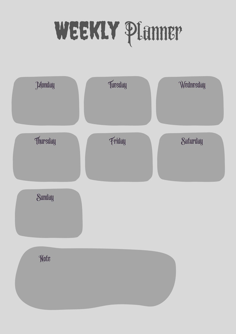 Weekly Planner Printable Landscape, Minimalist Weekly Schedule, Week at ...