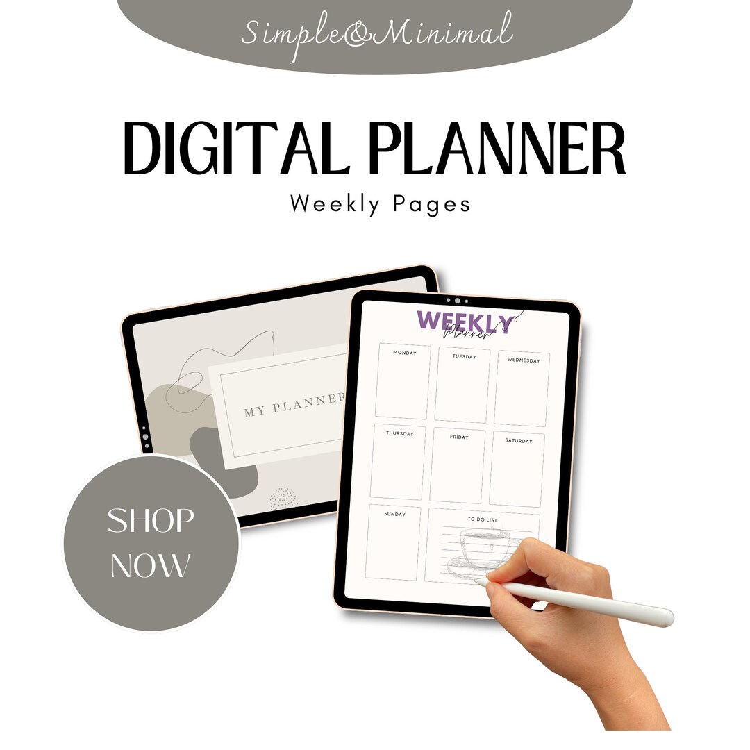 Weekly Planner Printable Landscape, Minimalist Weekly Schedule, Week at ...