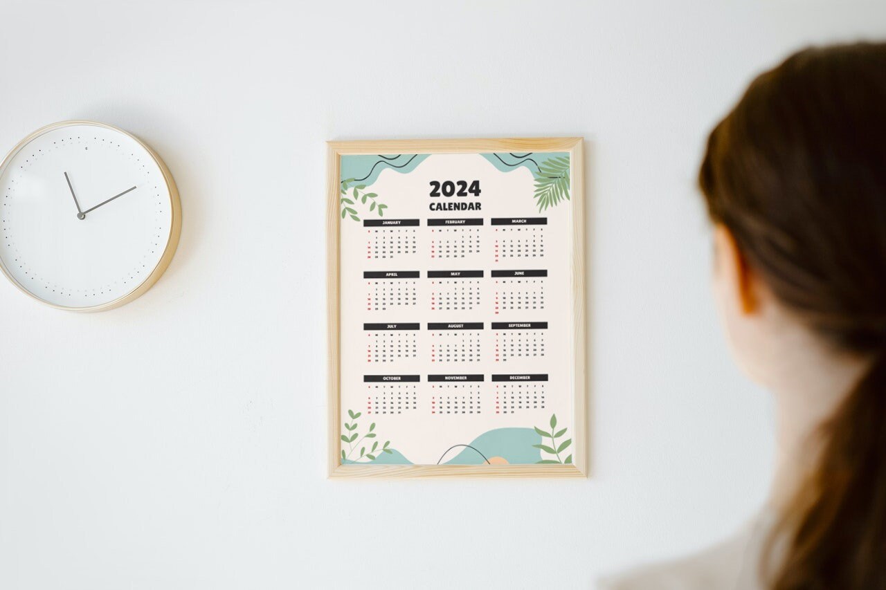 Digital Calendar for 2024, Organize Your Year, Artful Timekeeping, Year ...