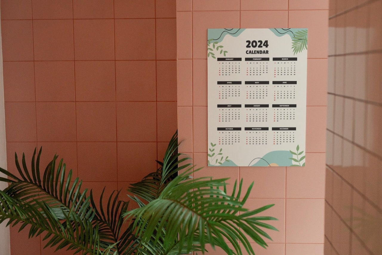 Digital Calendar for 2024, Organize Your Year, Artful Timekeeping, Year ...