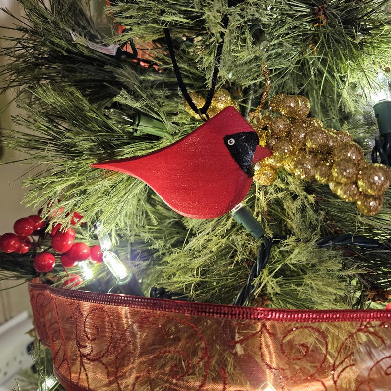 Set of 5 Christmas Cardinal Ornaments - Etsy
