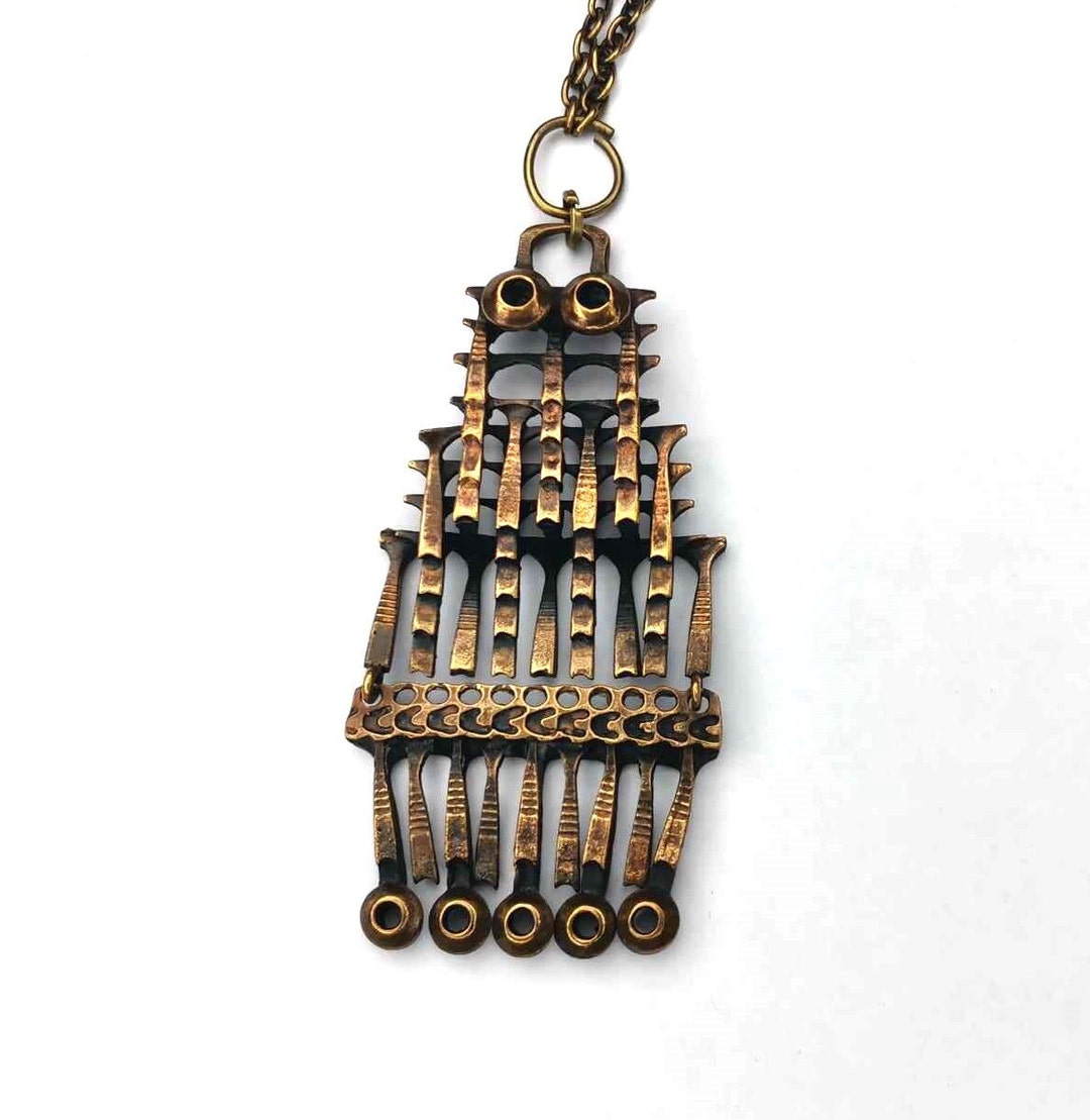 Pentti Sarpaneva Necklace Vtg Bronze Owl Pendant Finland Nordic Finnish ...