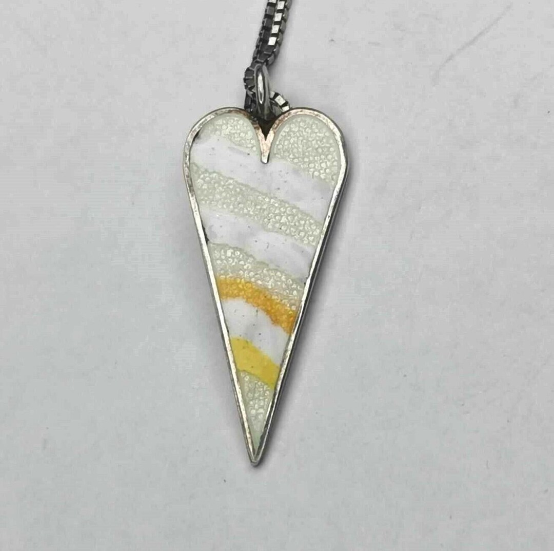 Embla Pendant Sterling Silver Heart Enamel Necklace Scandinavian Design ...