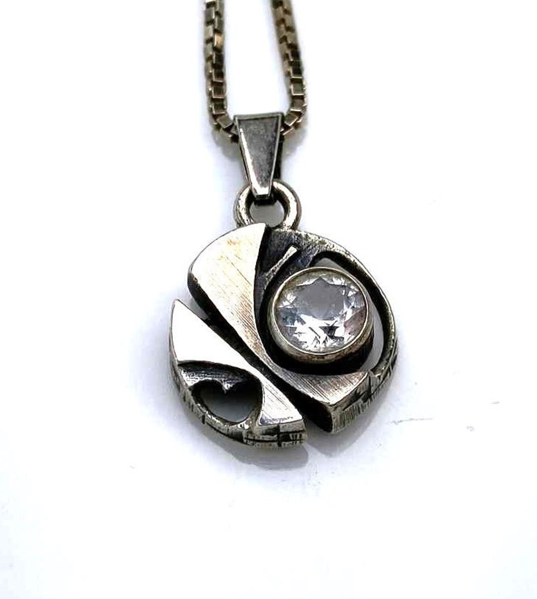 Karl Laine & Sten Laine Necklace Rock Crystal Vtg Nordic Sterling ...